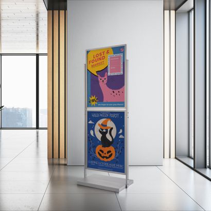 argento | per 4 manifesti Espositore poster, bifacciale A1, EDGE | SPRINTIS
